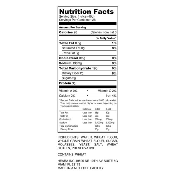 Whole Wheat Sliced Bread in miami | Bread and Bakery Products